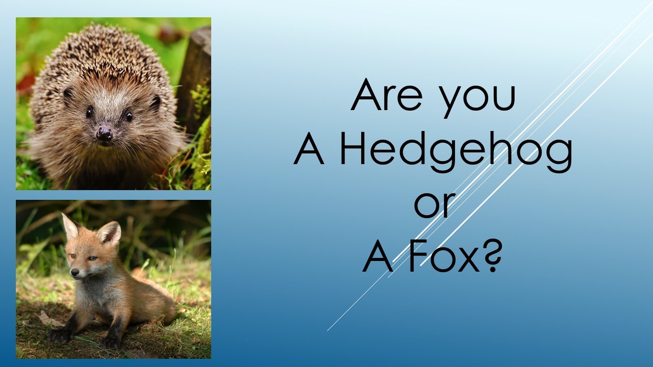 Friday Fact - Are you a Hedgehog or a Fox? | Faber Infinite
